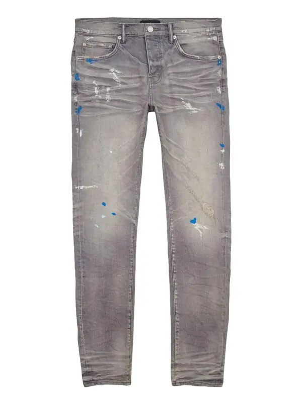 PURPLE BRAND P001 Low-rise Skinny Jeans - Grey