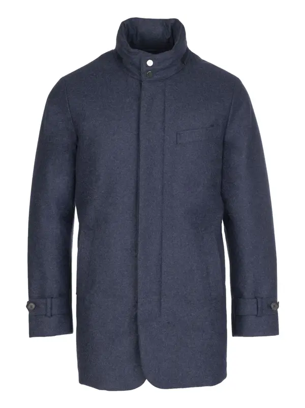 NORWEGIAN WOOL Down-lined Virgin Wool Coat - Blue