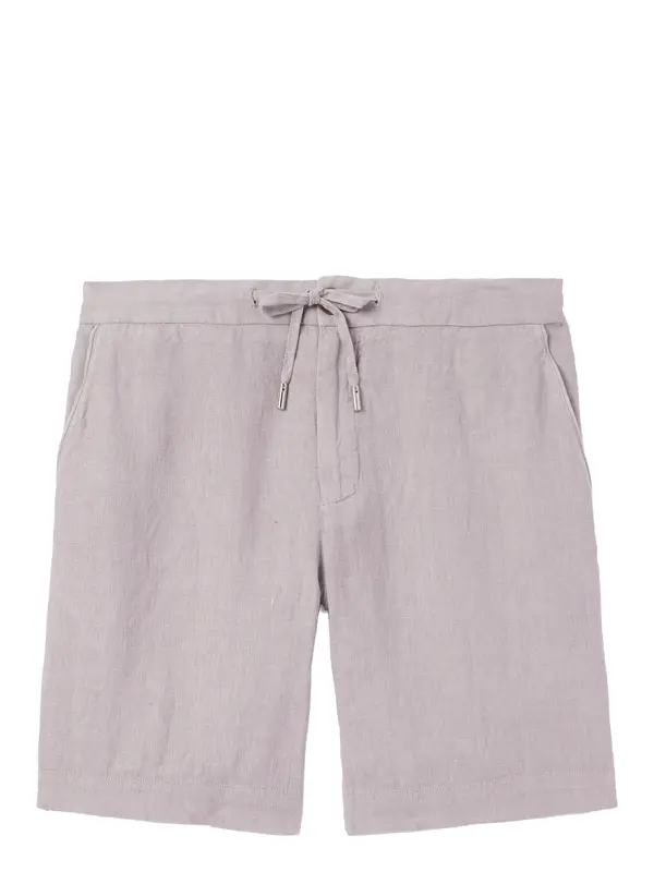 Mr P. Straight-leg Linen Bermuda Shorts - Purple