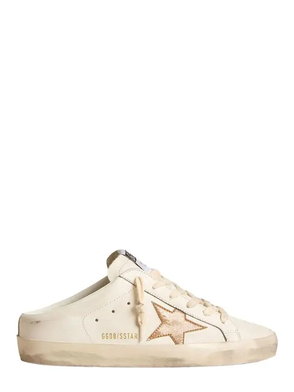 GOLDEN GOOSE Super-star Sabot Leather Sneakers - White