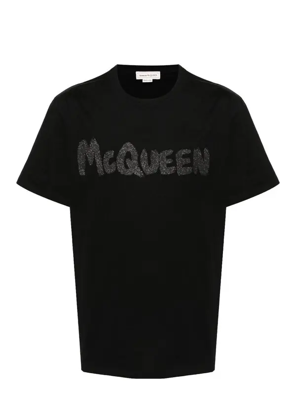 Alexander McQueen Logo-print Cotton T-shirt - Black