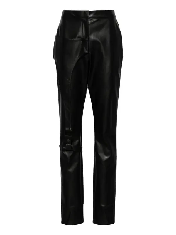 ELENA VELEZ Moto Faux-leather Trousers - Black