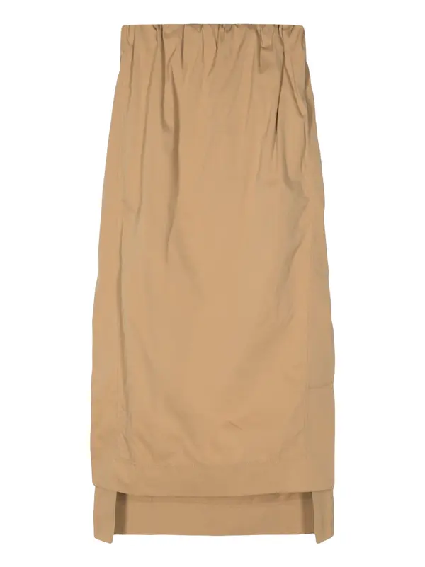SA SU PHI Gilda Step-hem Midi Skirt - Brown