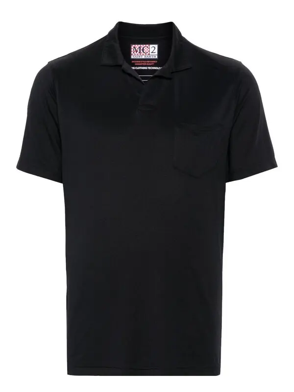 MC2 SAINT BARTH Stretch-jersey Polo Shirt - Black