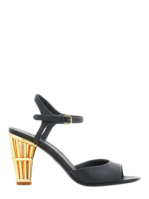 FERRAGAMO Cage 85mm Leather Sandals - Black