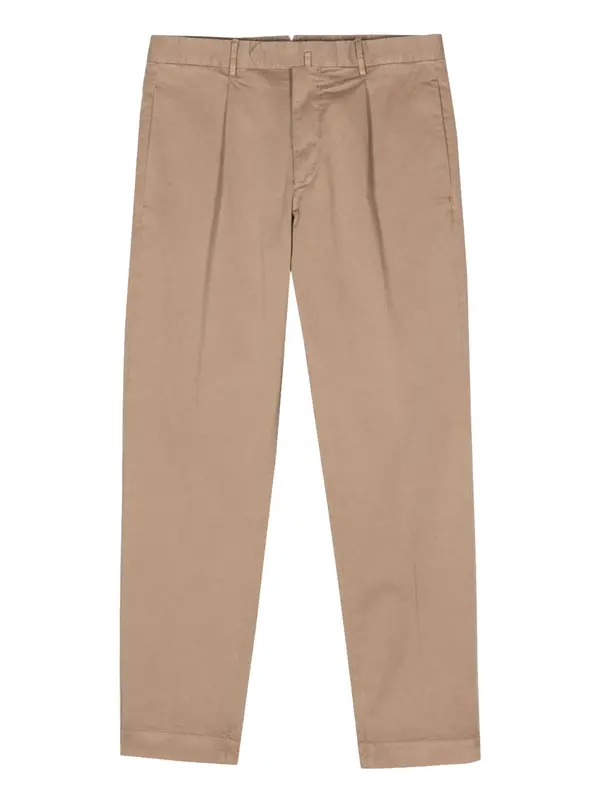 DELL'OGLIO Pleat-detail Tapered-leg Chinos - Neutrals