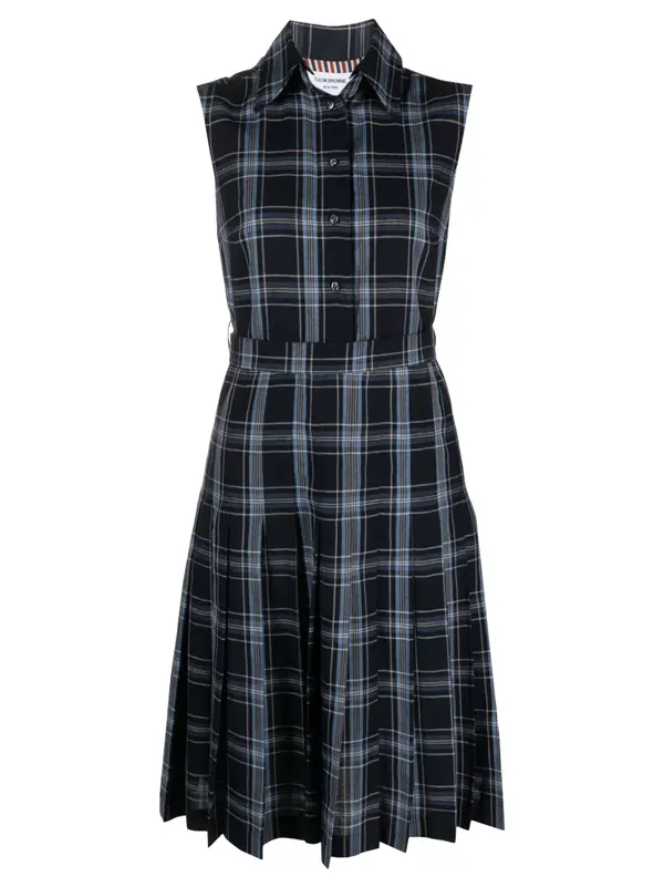 Thom Browne Plaid Shirtdress - Blue