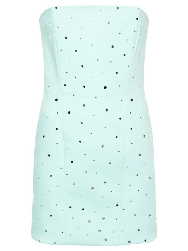 Giuseppe Di Morabito Rhinestoned Strapless Mini Dress - Green