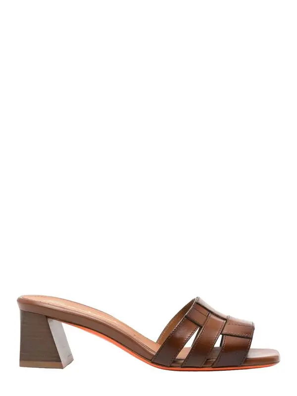 Santoni 60mm Interwoven-strap Sandals - Brown