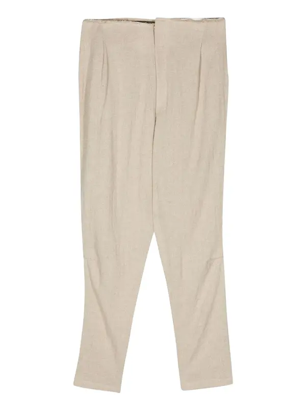 ELENA VELEZ High-waisted Tapered Trousers - Neutrals