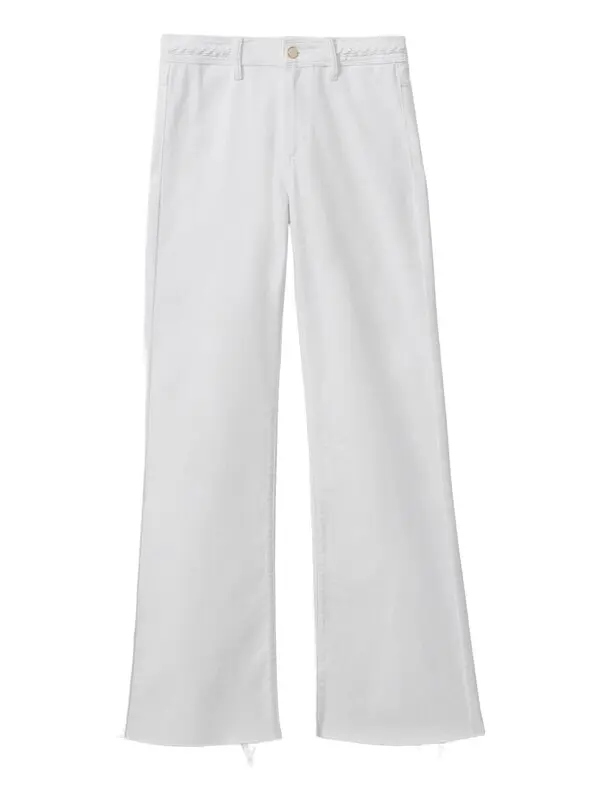 Paige Leenah Braided Waist Wide Leg Jeans - Crisp White