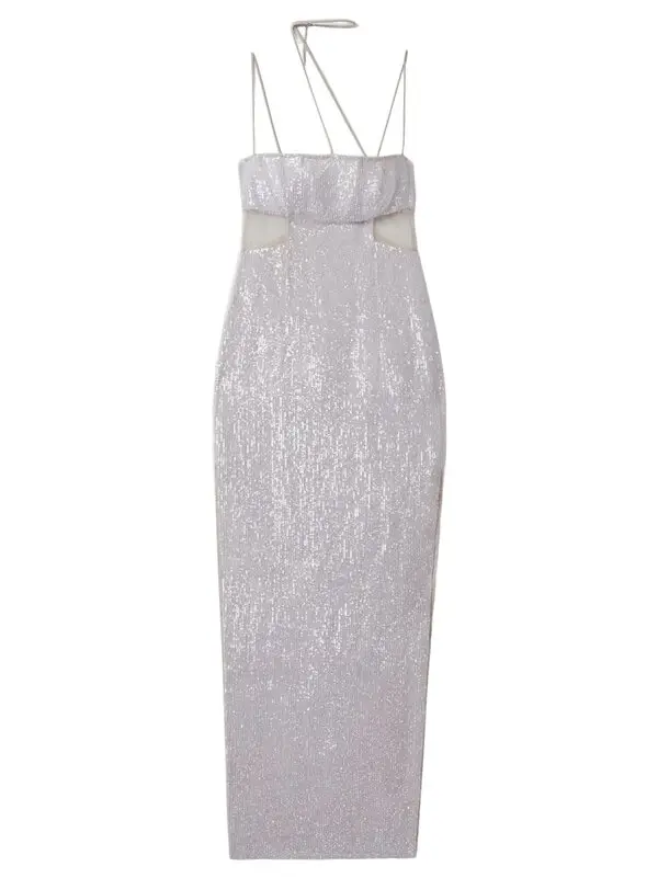 Rachel Gilbert Sequin Maxi Dress - White