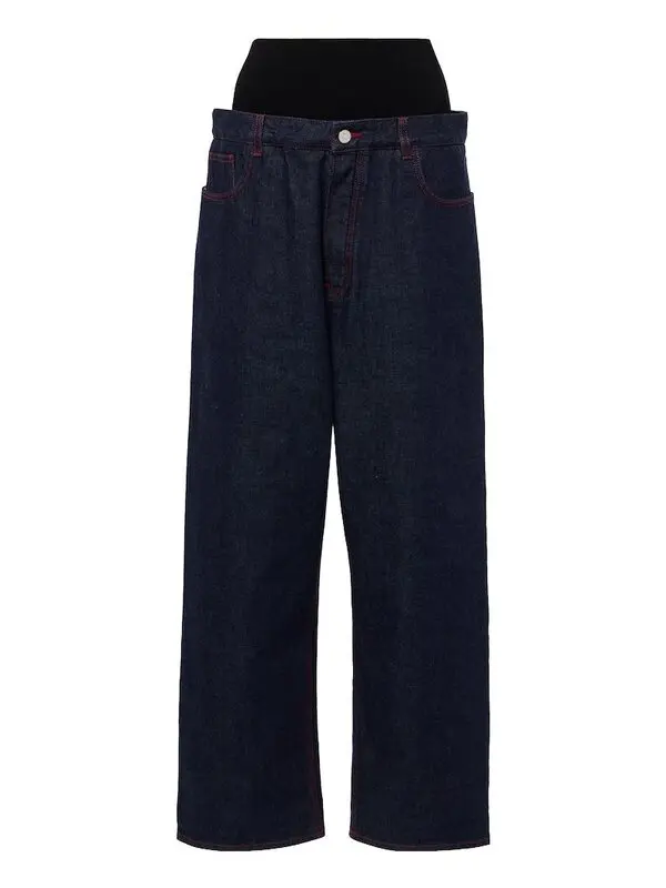 KALAIA Bleu Denim Alaïa High-rise Wide-leg Jeans - Blue