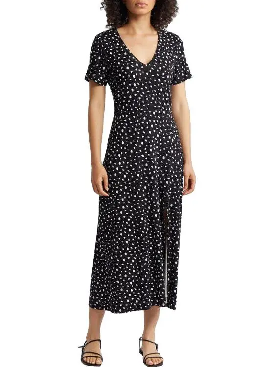 Loveappella Print Maxi Dress - Black/ Nat