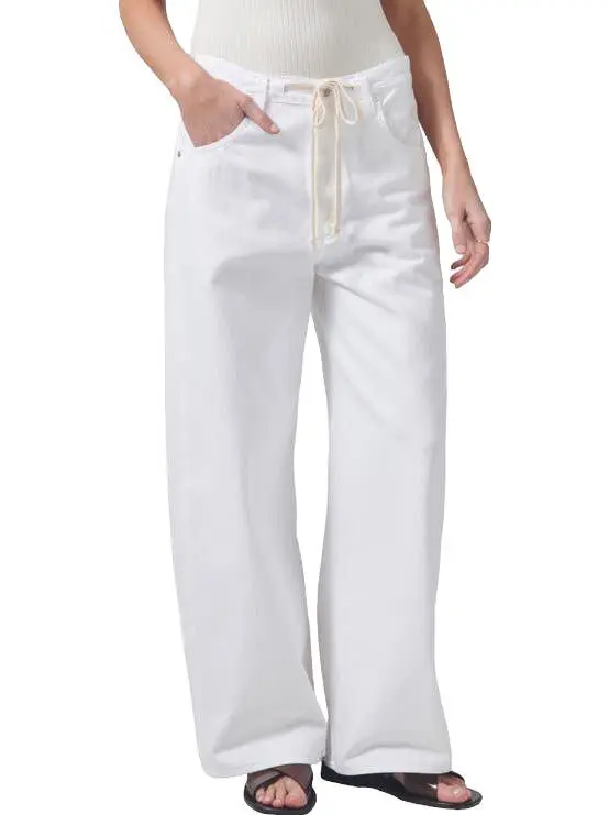 Citizens Of Humanity Brynn Wide Leg Organic Cotton Trousers - Tulip Lt Indig