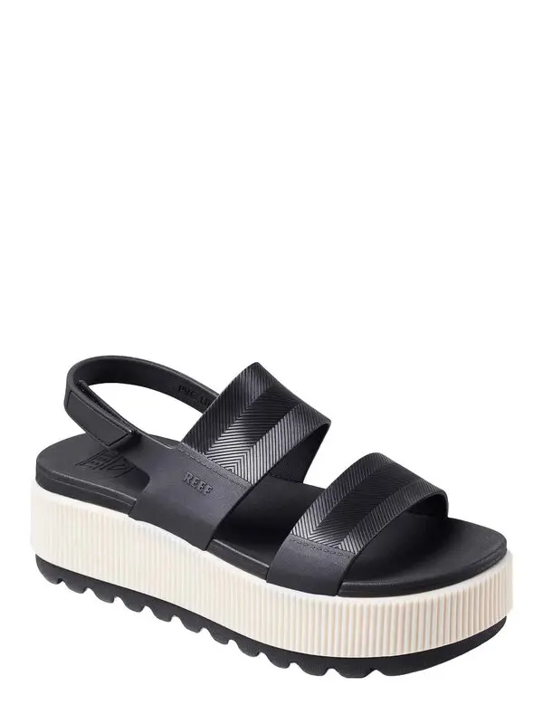 Reef Water Vista Platform Slingback Sandal - Black Vintage