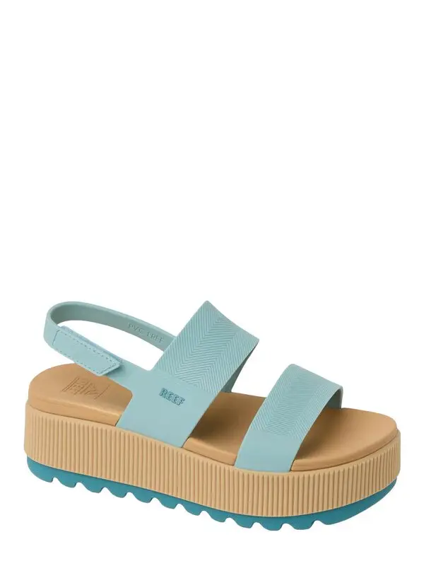 Reef Water Vista Platform Slingback Sandal - Blue Haze/tan