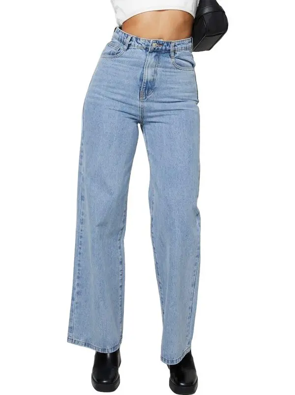 Princess Polly Nicolo High-waist Straight-leg Jeans - Blue