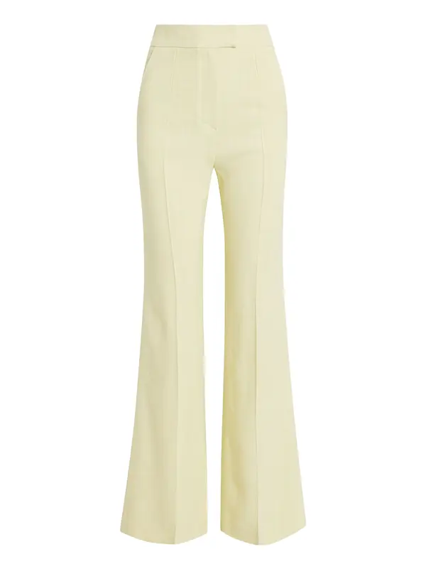 Galvan Slub Woven Flared Pants - Pastel Yellow