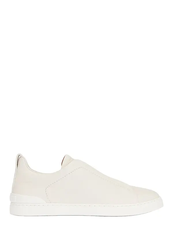 Zegna Triple Stitch Low Top Sneaker - Pumice White