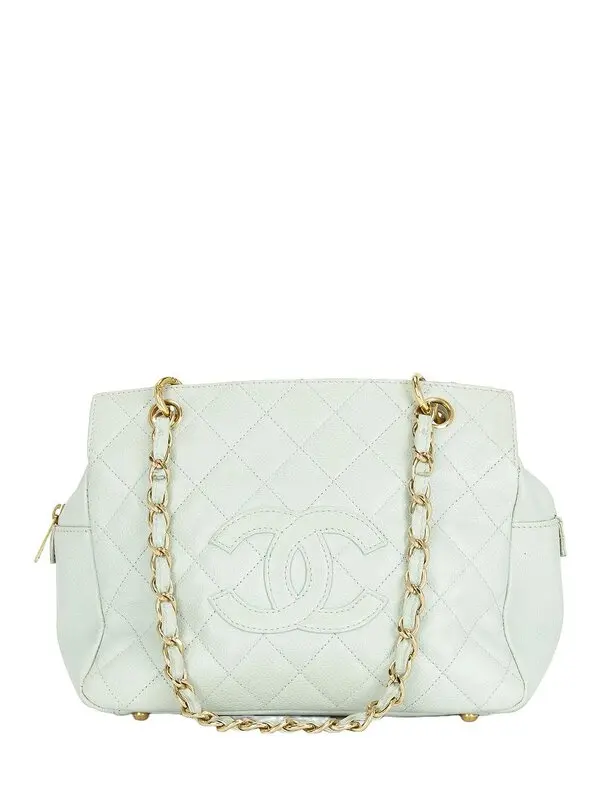 Chanel Caviar Timeless Bowling Bag - Light Blue