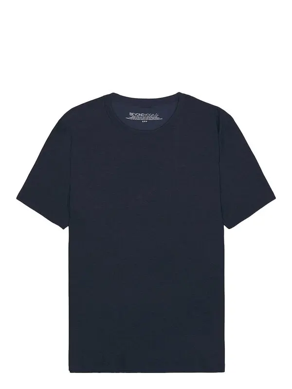 Beyond Yoga Always Beyond Crew Tee 2.0 In Blue - Nocturnal Navy