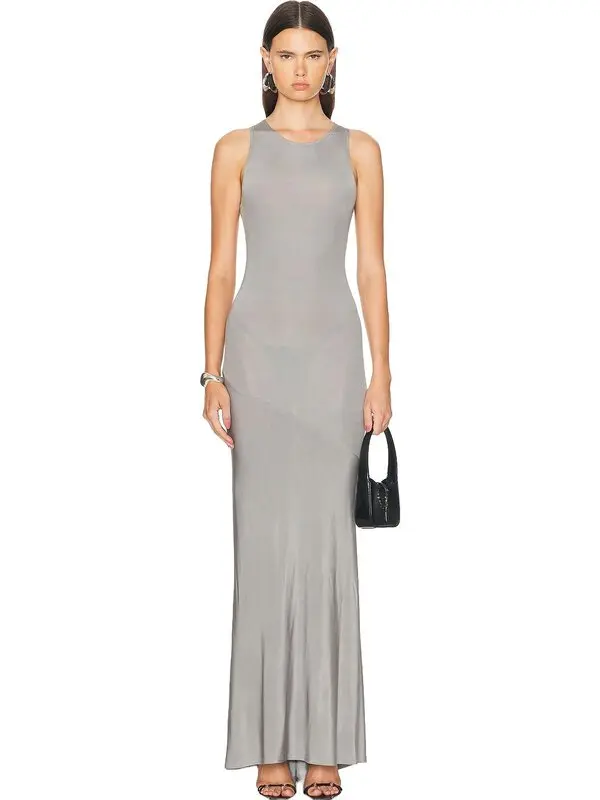 Atlein Sleeveless Long Dress - Grey