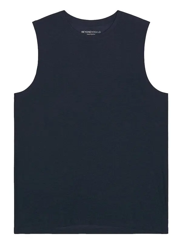 Beyond Yoga Featherweight Freeflo Muscle Tank - Nocturnal Navy