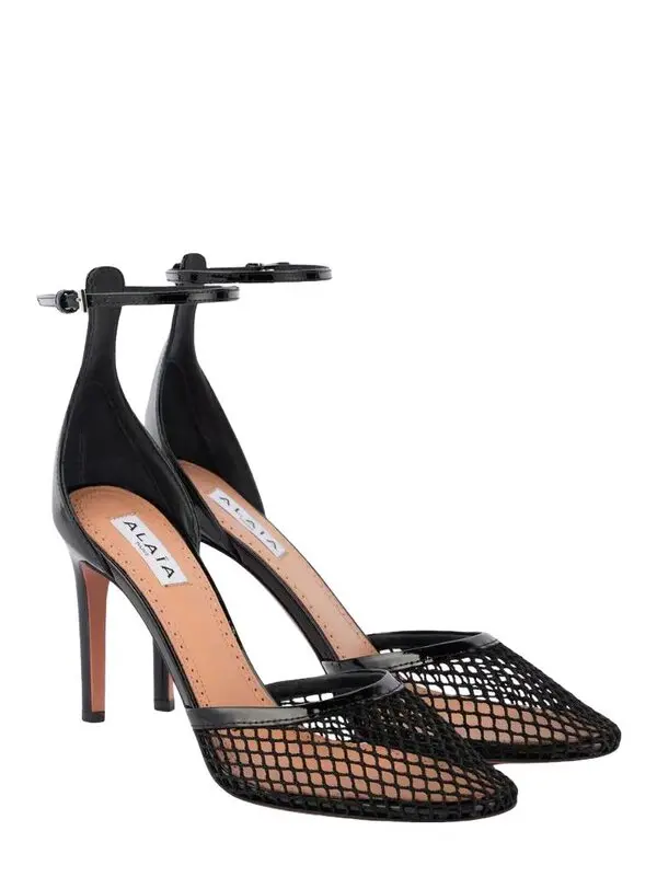 Alaïa Leather-trimmed Mesh Pumps - Black