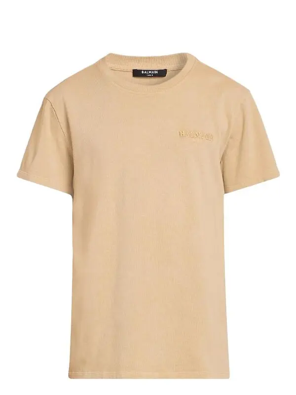 Balmain Logo Cotton T-shirt - Sable