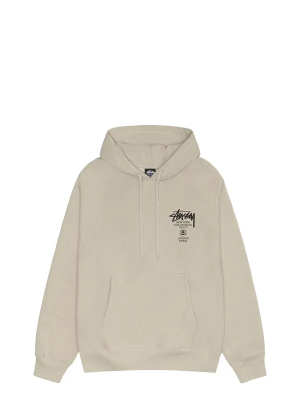 StÜssy World Tour Hoodie - Tan