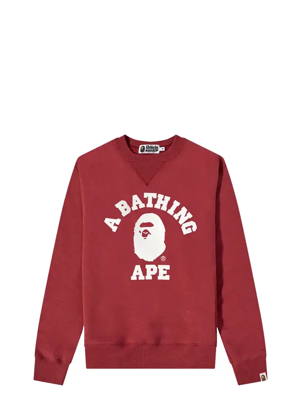 A BATHING APE College Crew Sweat - Red