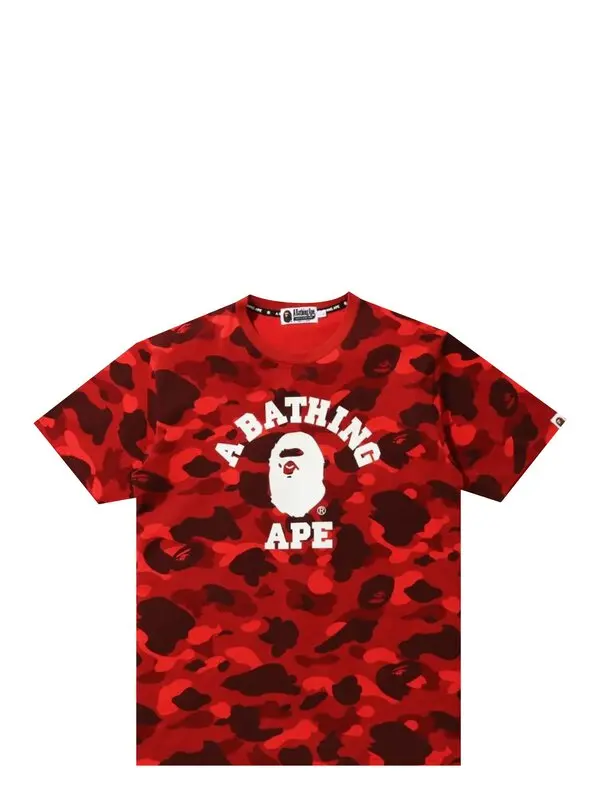 A BATHING APE Color Camo College Tee - Red