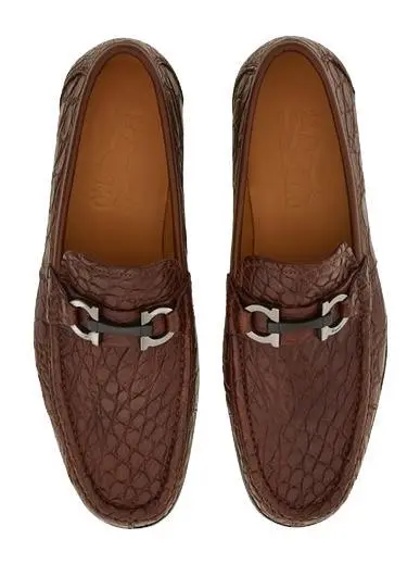 FERRAGAMO Gancini Ornament Moccasin - Natural