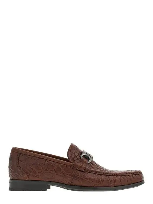 FERRAGAMO Gancini Ornament Moccasin - Natural