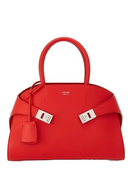FERRAGAMO Hug Bicolor Handbag - Red