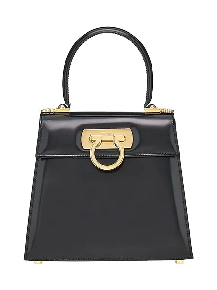 FERRAGAMO Iconic Top Handle Bag - Black