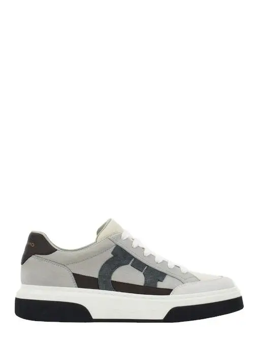 FERRAGAMO Low-top Sneaker With Gancini Detail - Red
