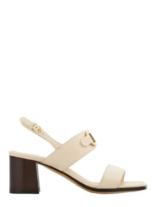 FERRAGAMO Sandal With Gancini Ornament - Gold