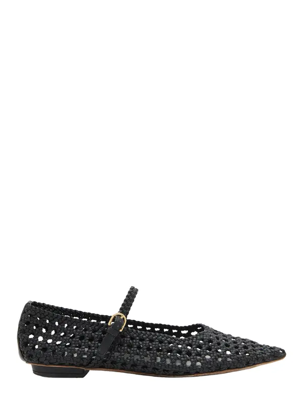 Ulla Johnson Gracie Pointy Toe Flat - Noir