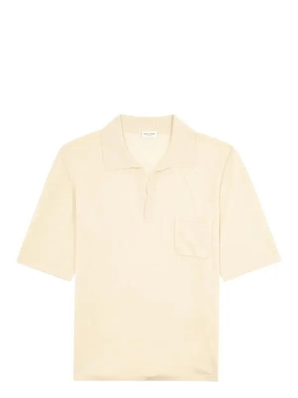 Saint Laurent Wool Polo Shirt - Ecru