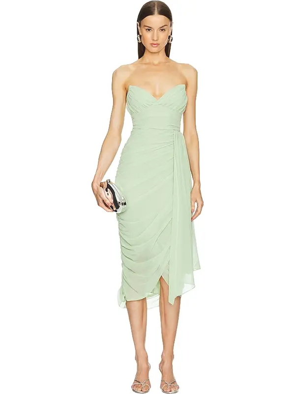 MICHAEL COSTELLO X Rosemary Midi Dress - Pistachio Green