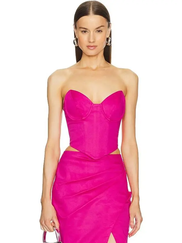 MICHAEL COSTELLO X Zosia Corset Top - Hot Pink