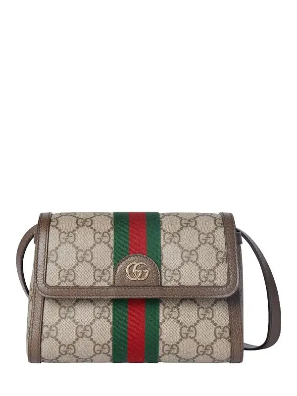Gucci Ophidia Mini Shoulder Bag Gg Canvas - Beige