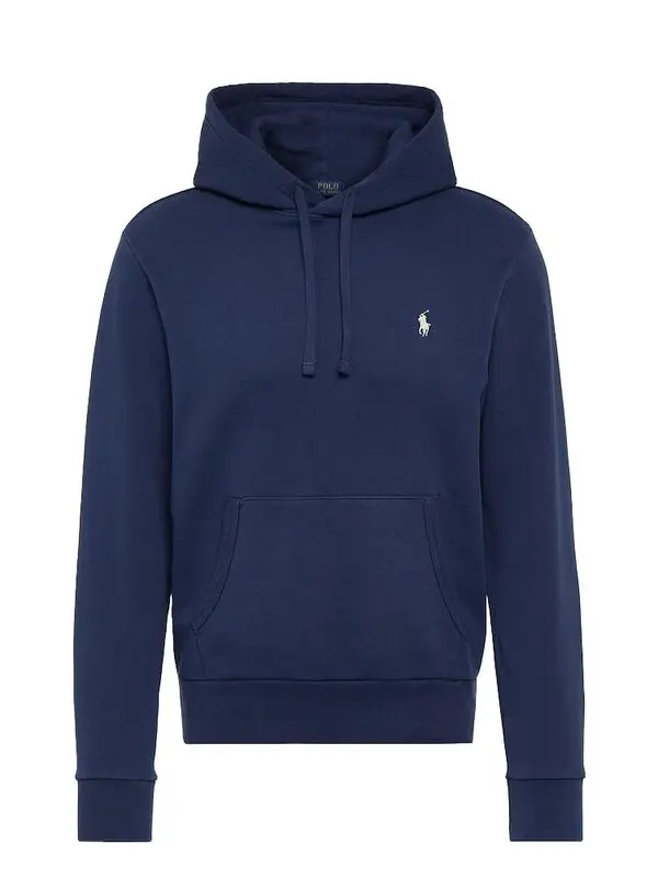Polo Ralph Lauren Logo Cotton Jersey Hoodie - Blue