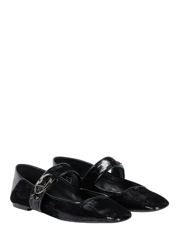 Valentino Garavani Vlogo Locker Mary Jane Flats - Black