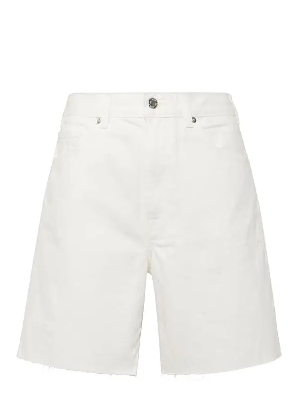 NILI LOTAN Russel High-rise Denim Shorts - White