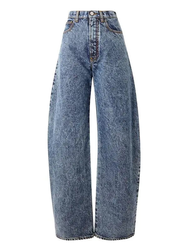 Alaïa Acid-wash Barrel-leg Jeans - Blue