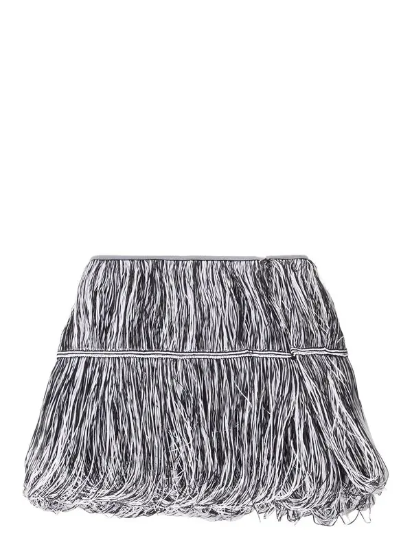 Alaïa Tiered Fringed Chenille Mini Skirt - Black
