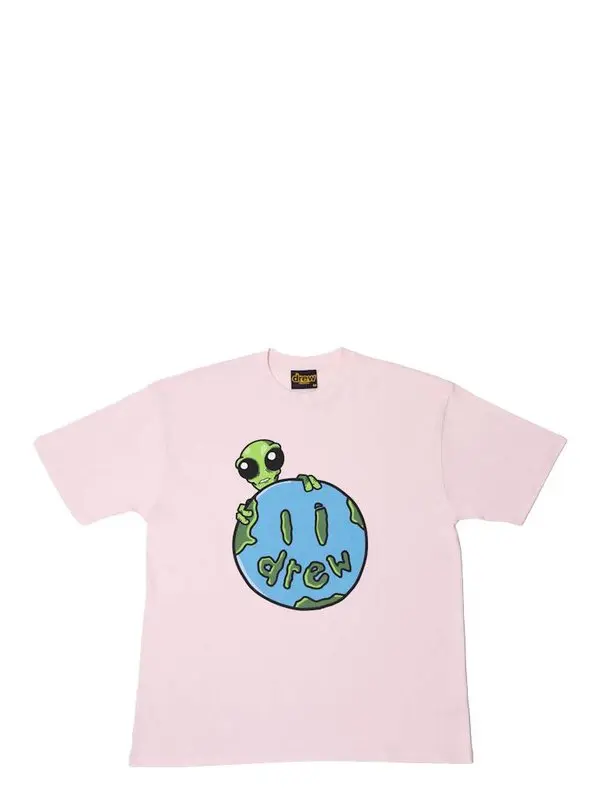 Drew House Allen The Alien Short Sleeve Tee Shirt - Pale Pink
